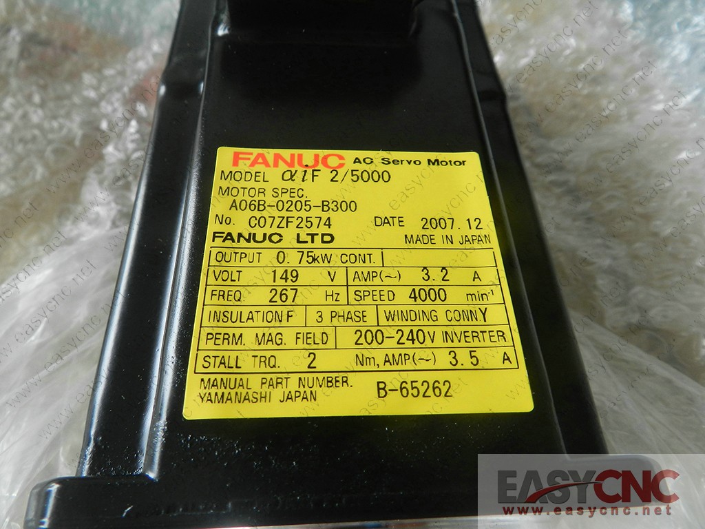 EASYCNC ONLINE SHOPPING A06B-0205-B300 Fanuc ac servo motor aiF 2/5000 new and original