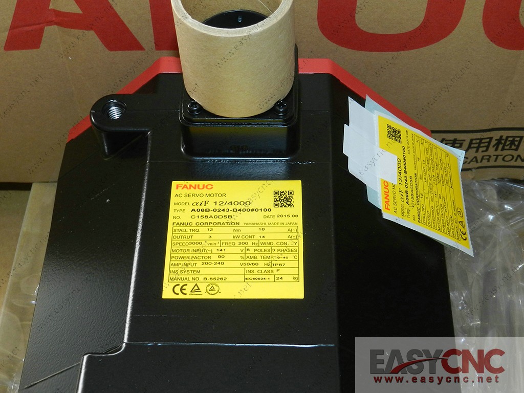 EASYCNC ONLINE SHOPPING A06B-0243-B400#0100 Fanuc ac servo motor aiF 12 ...