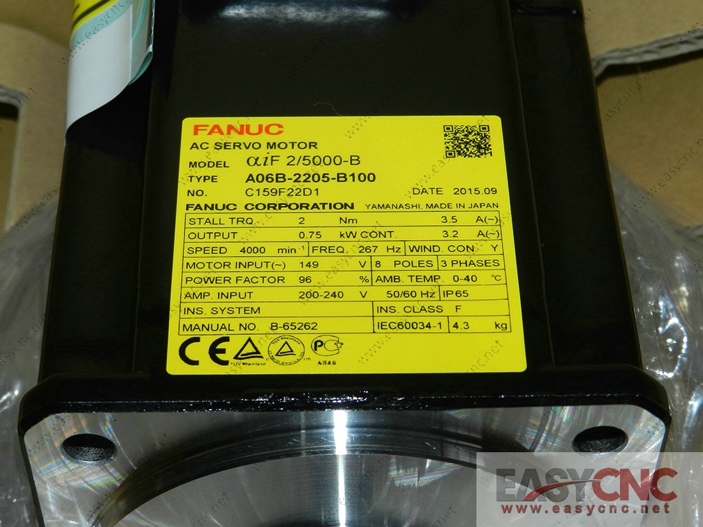 EASYCNC ONLINE SHOPPING A06B-2205-B100 Fanuc Ac Servo Motor aiF 2/5000 ...