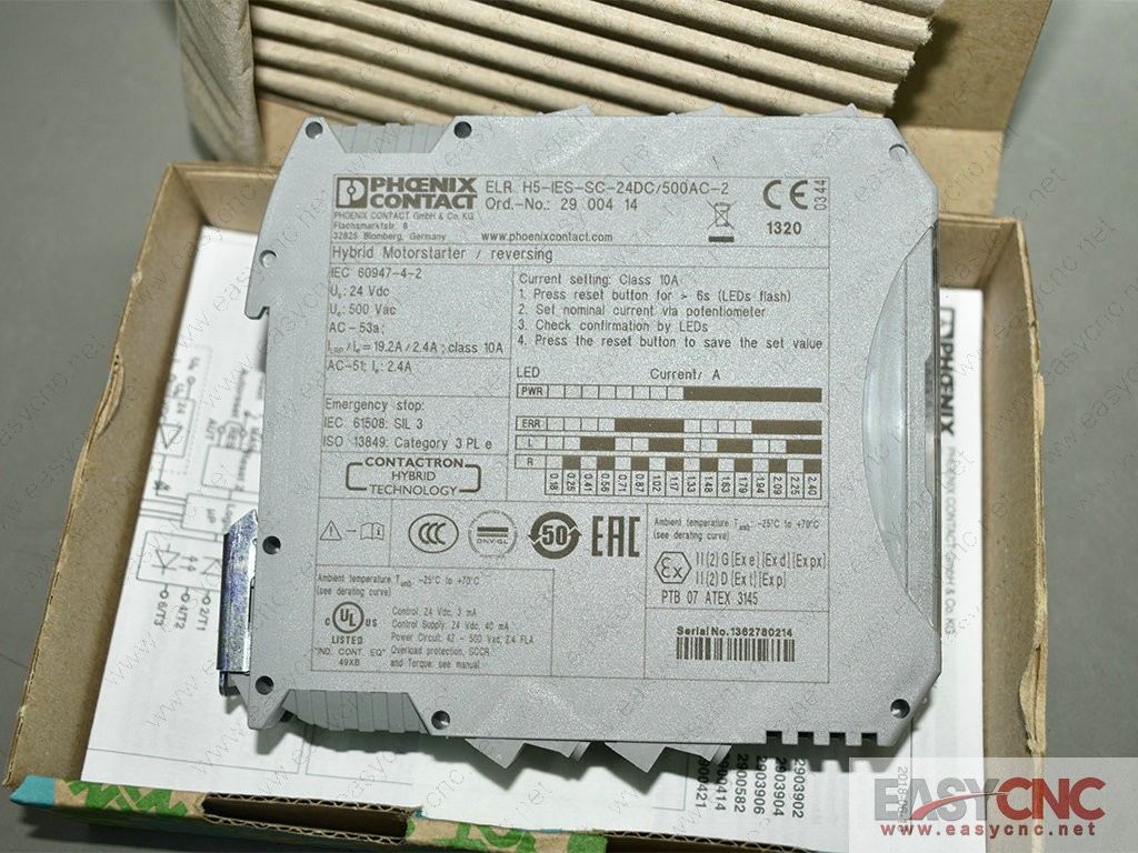 EASYCNC ONLINE SHOPPING 2900414 ELR H5-IES-SC-24DC/500AC-2 Phoenix ...