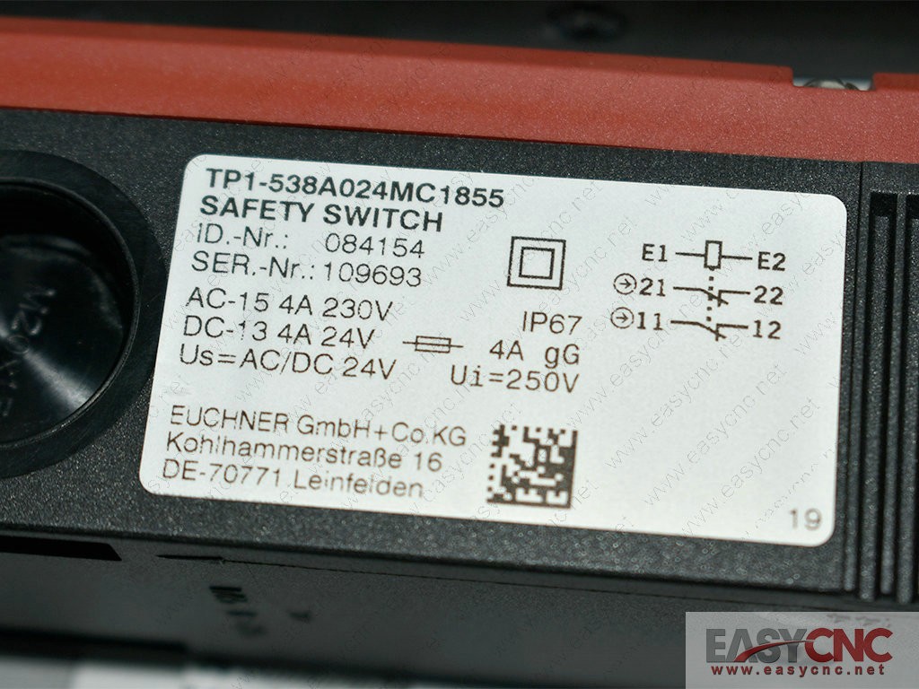 EASYCNC ONLINE SHOPPING TP1-538A024MC1855 Euchner Safety Switch New