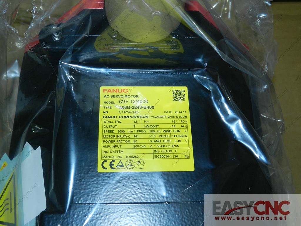 EASYCNC ONLINE SHOPPING A06B-2243-B400 Fanuc ac servo motor aiF 12/4000 new and original