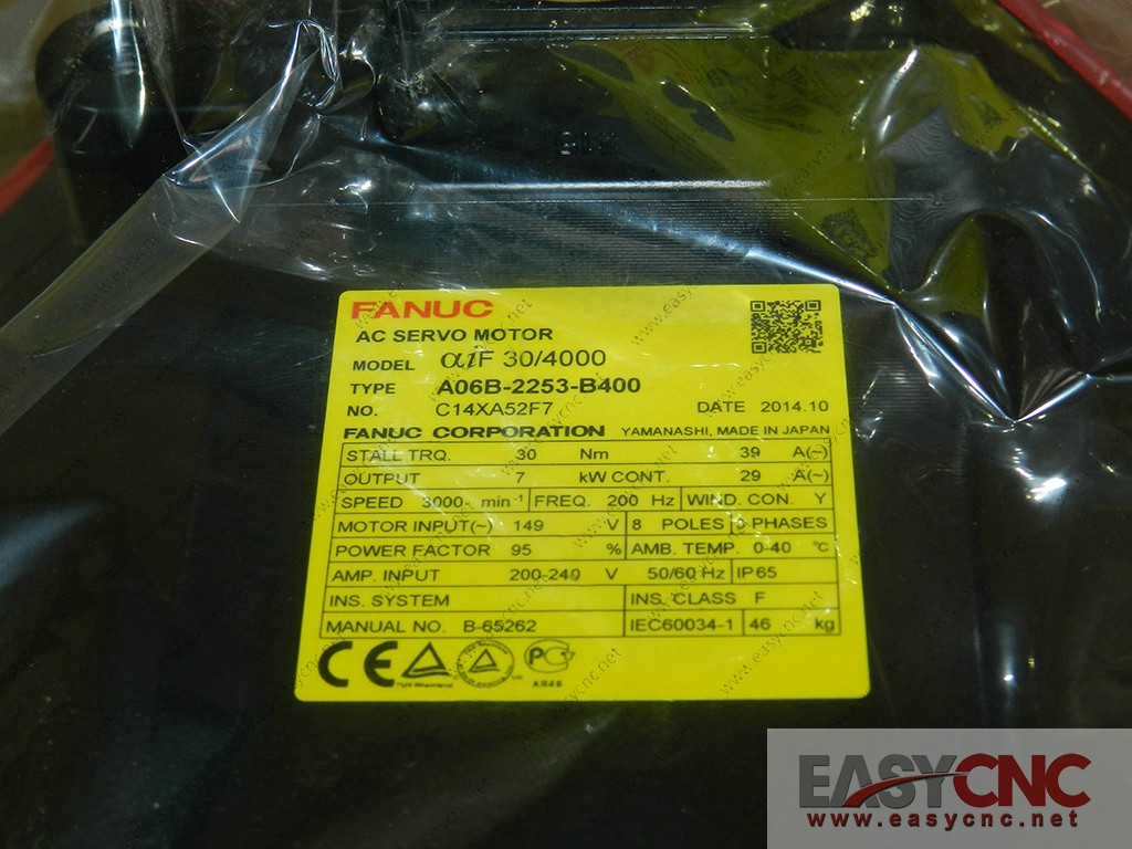 EASYCNC ONLINE SHOPPING A06B-2253-B400 Fanuc ac servo motor aiF 30/4000 new and original