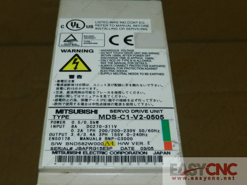 EASYCNC ONLINE SHOPPING MDS-C1-V2-0505 Mitsubishi servo drive unit used