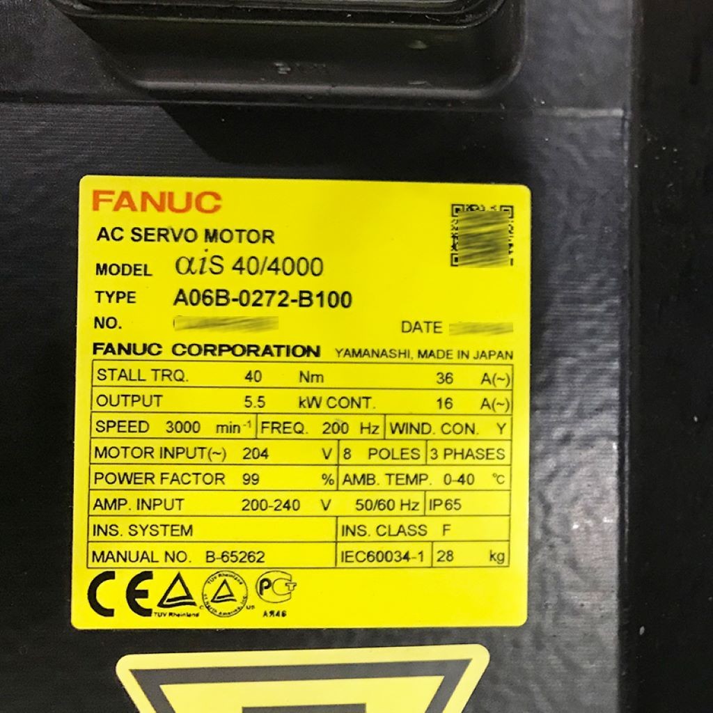 EASYCNC ONLINE SHOPPING A06B-0272-B100 Fanuc AC Servo Motor aiS 40/4000 ...