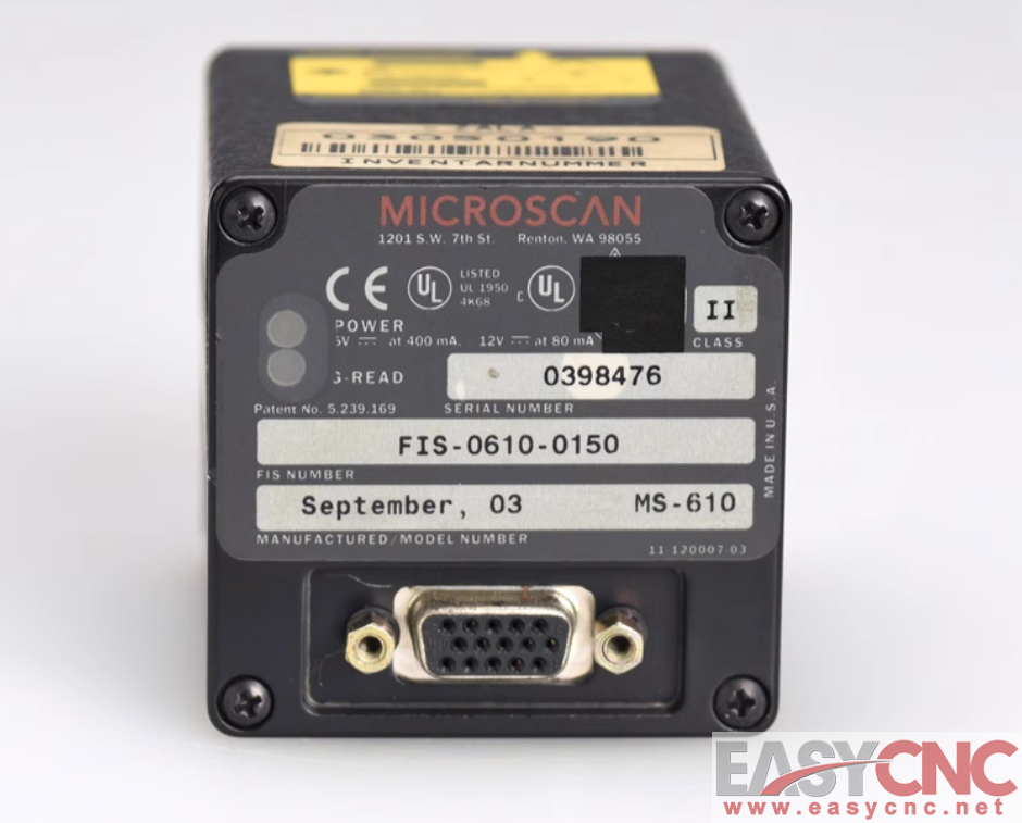 EASYCNC ONLINE SHOPPING MICROSCAN MS-610 Laser Barcode Scanner USED