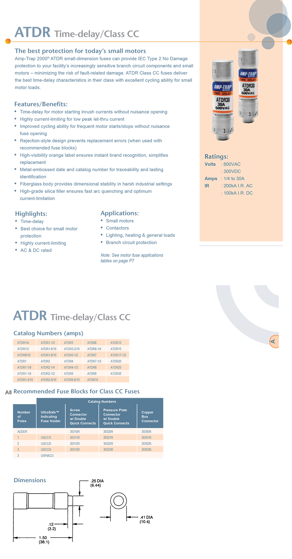 EASYCNC ONLINE SHOPPING ATDR10 10A AMP-TRAP Ferraz Shawmut Time-delay Fuse